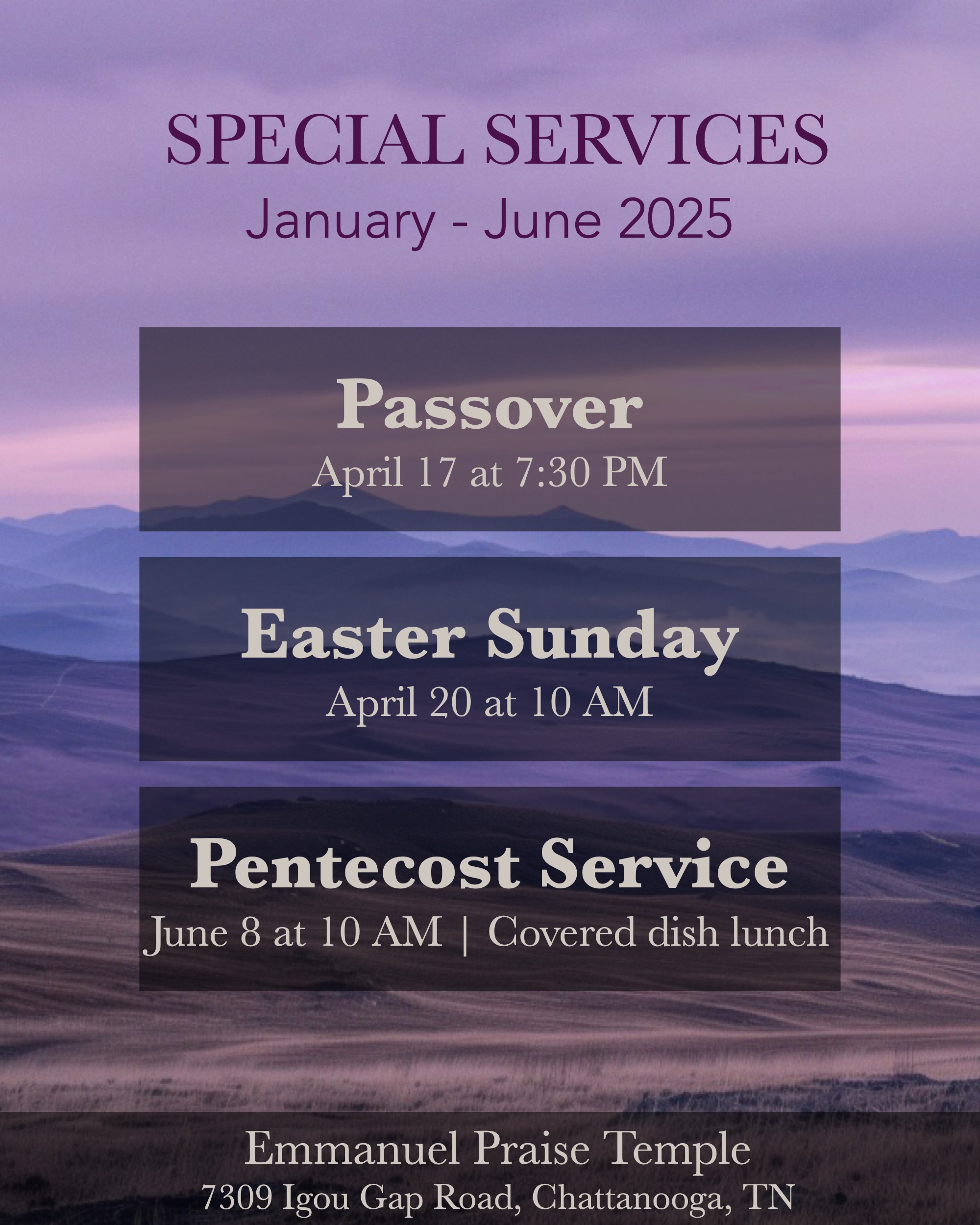 Event Calendar – Emmanuel Praise Temple